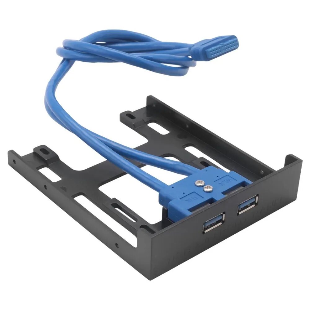2-портовый USB 3.0 адаптер для передней панели ПК, пластиковый кронштейн