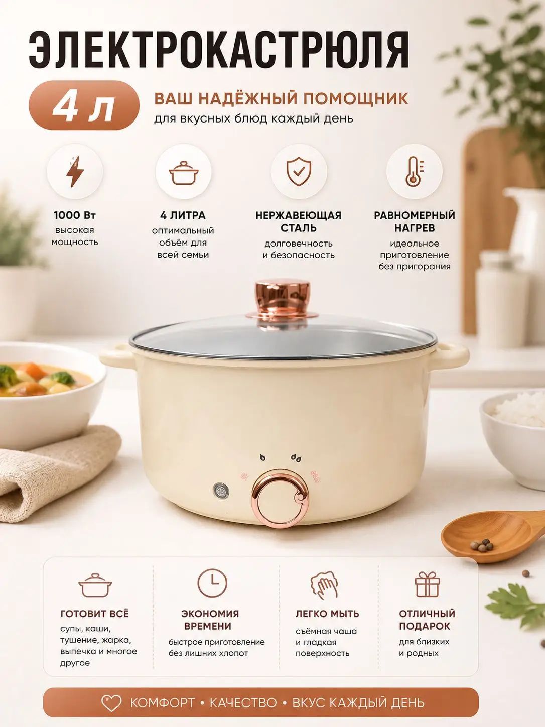 BAIZHEGN Мультиварка мультиповар-ml
