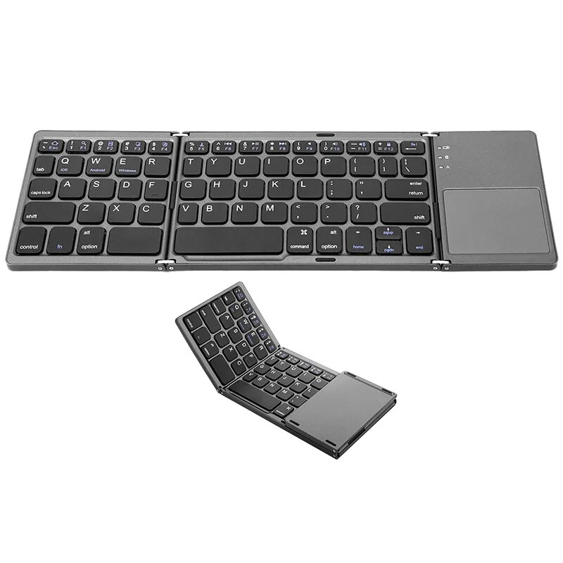 Складная Bluetooth-клавиатура для планшета Серый, Russian, 3 fold touchpad Bk