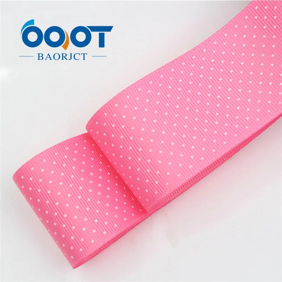 Лента OOOT BAORICT белая в горошек 38 мм 10 ярдов 0256