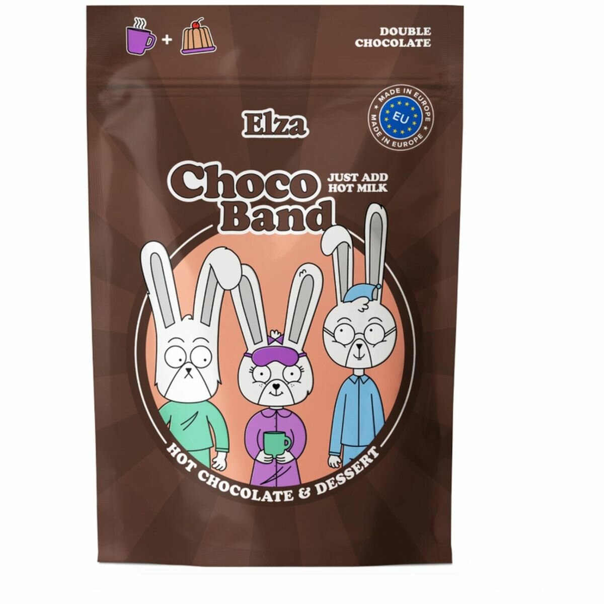 Горячий шоколад-пудинг Elza Choco Band Creamy Hot Chocolate 200г (2347358), 10 уп.