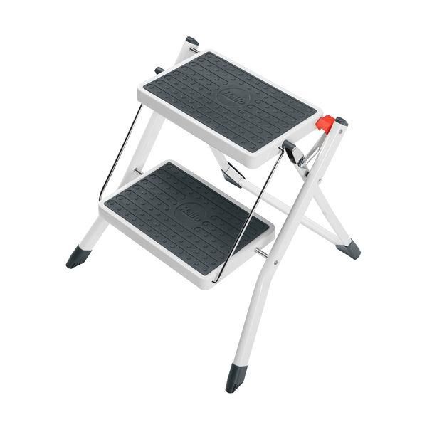 Лестница Hailo Mini 2 ступени с резин. ковриком, белый (4310-001)