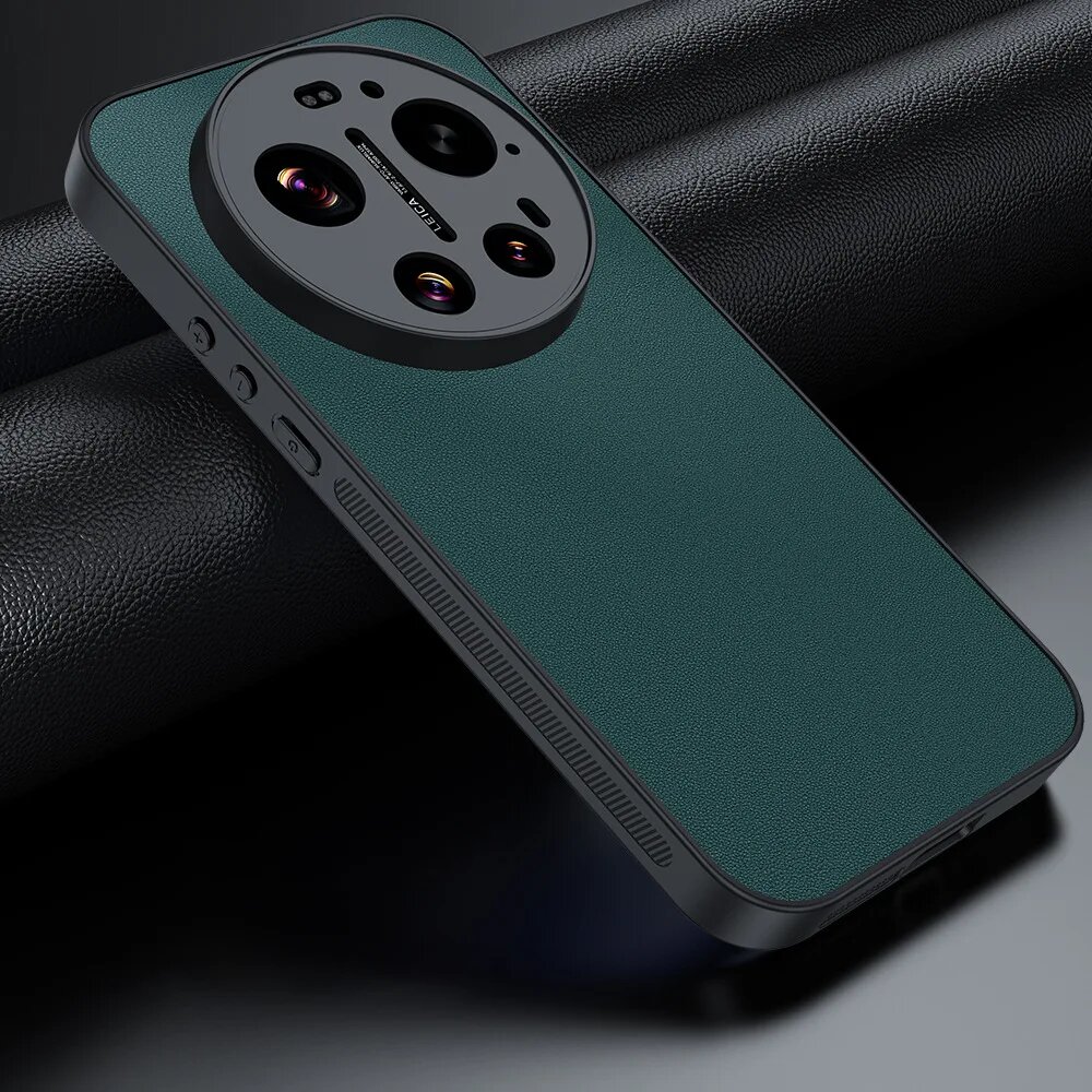 Противоударный чехол для Xiaomi 17 Ultra, чехол из искусственной кожи с текстурой Зеленый, Green