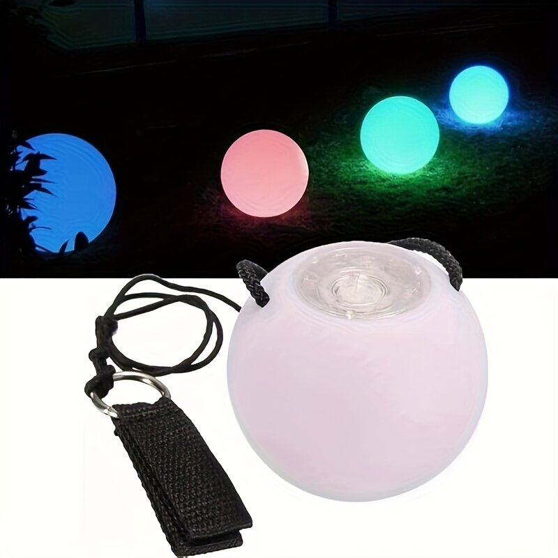 Светящиеся мячи для жонглирования с LED-подсветкой, набор 1 шт, разноцветная подсветка, на батарейках-таблетках