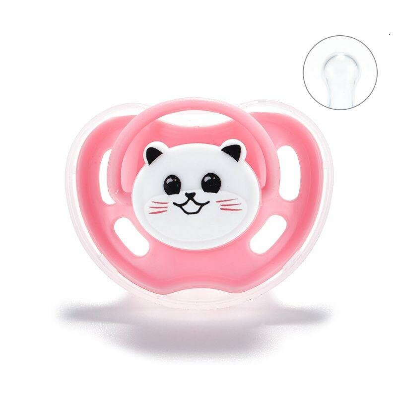 Детский сосок-пустышка из силикона, Розовый - Круглая голова
