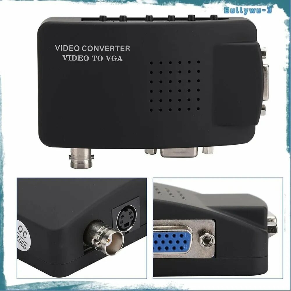 Конвертер BNC в VGA, Изображение без Помех, для Компьютеров и Мониторов