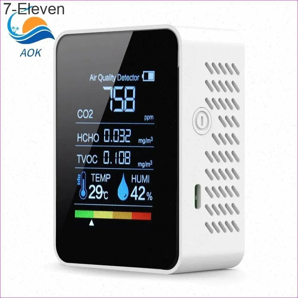 Пять в одном CO2, формальдегид HCHO, TVOC, датчик температуры, влажности углекислого газа