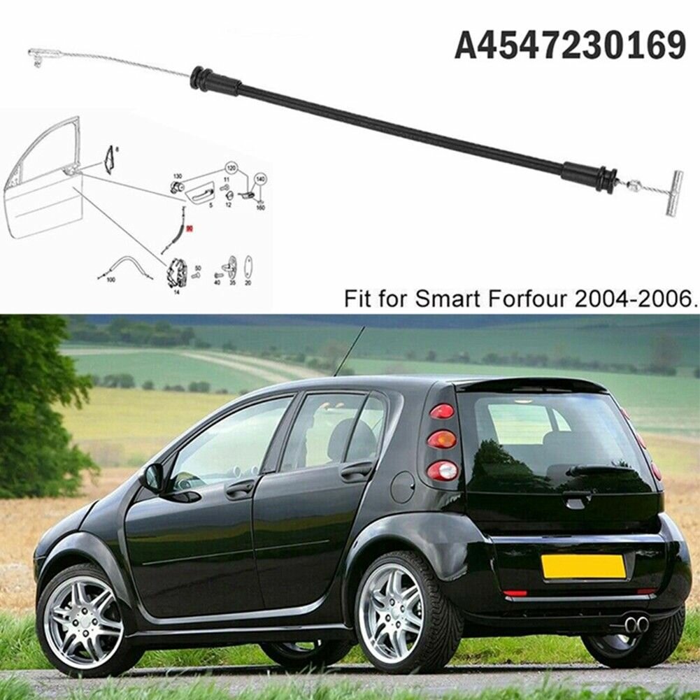 Ручка наружная передней двери с тросом для Smart ForFour (454) 2004-2006 — A4547230169, 4547230169, серебристая