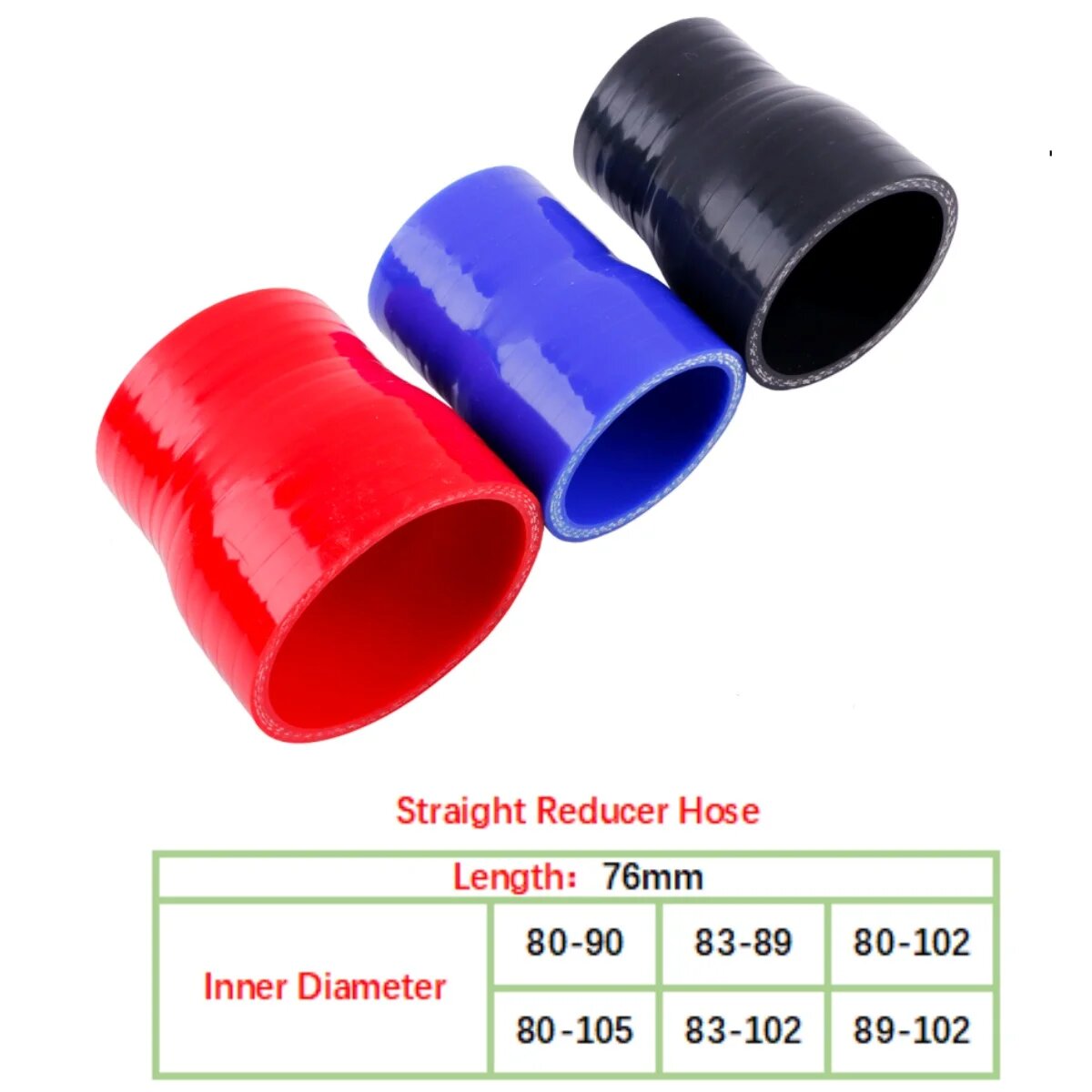 Силиконовый шланг интеркулера ID83-102mm 3ply Black