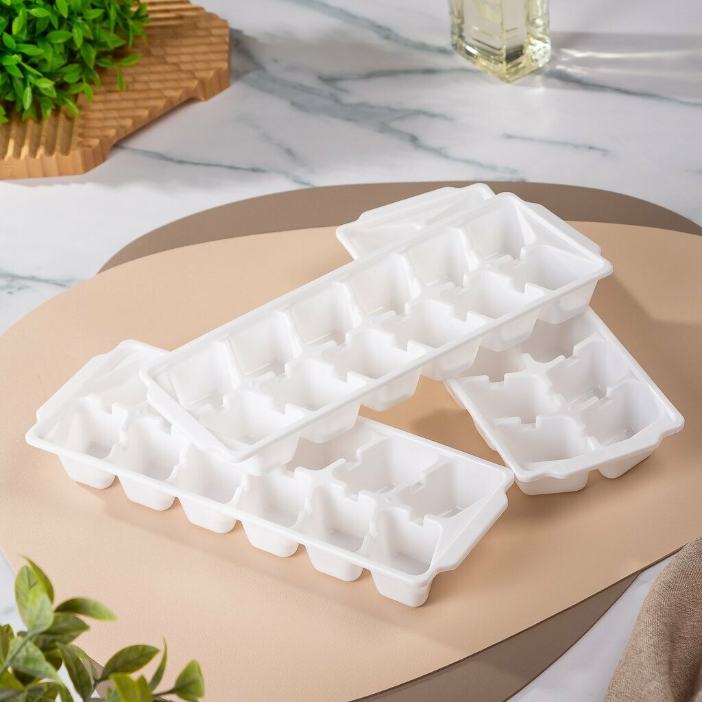 Набор форм для льда с крышкой, 3 штуки по 12 ячеек, пластиковые контейнеры для заморозки воды и сока, 12 см, Y4-8655