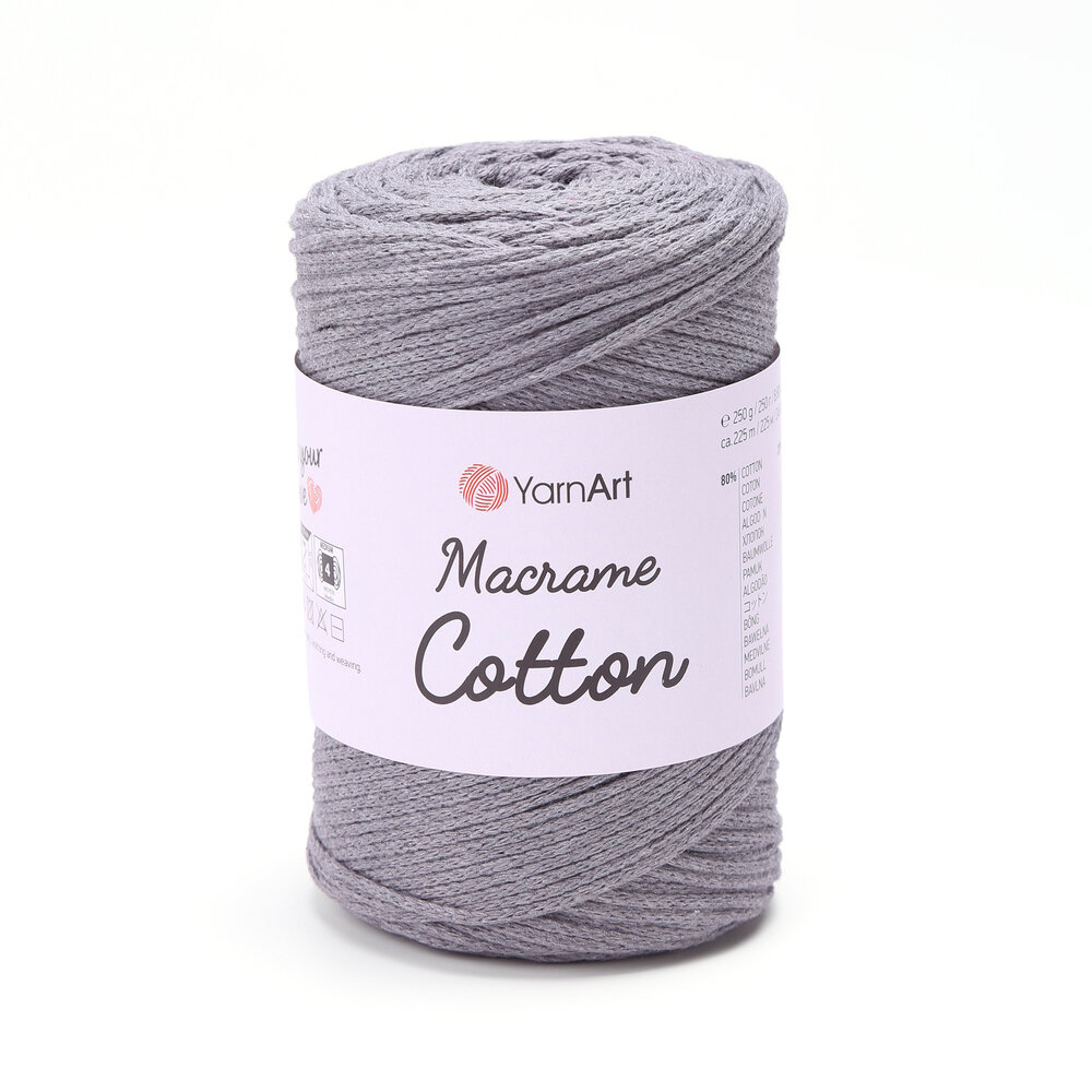 Пряжа для вязания YarnArt Macrame Cotton 774 серый 1 моток 250 гр/225 м 80% хлопок, 20% полиэстер
