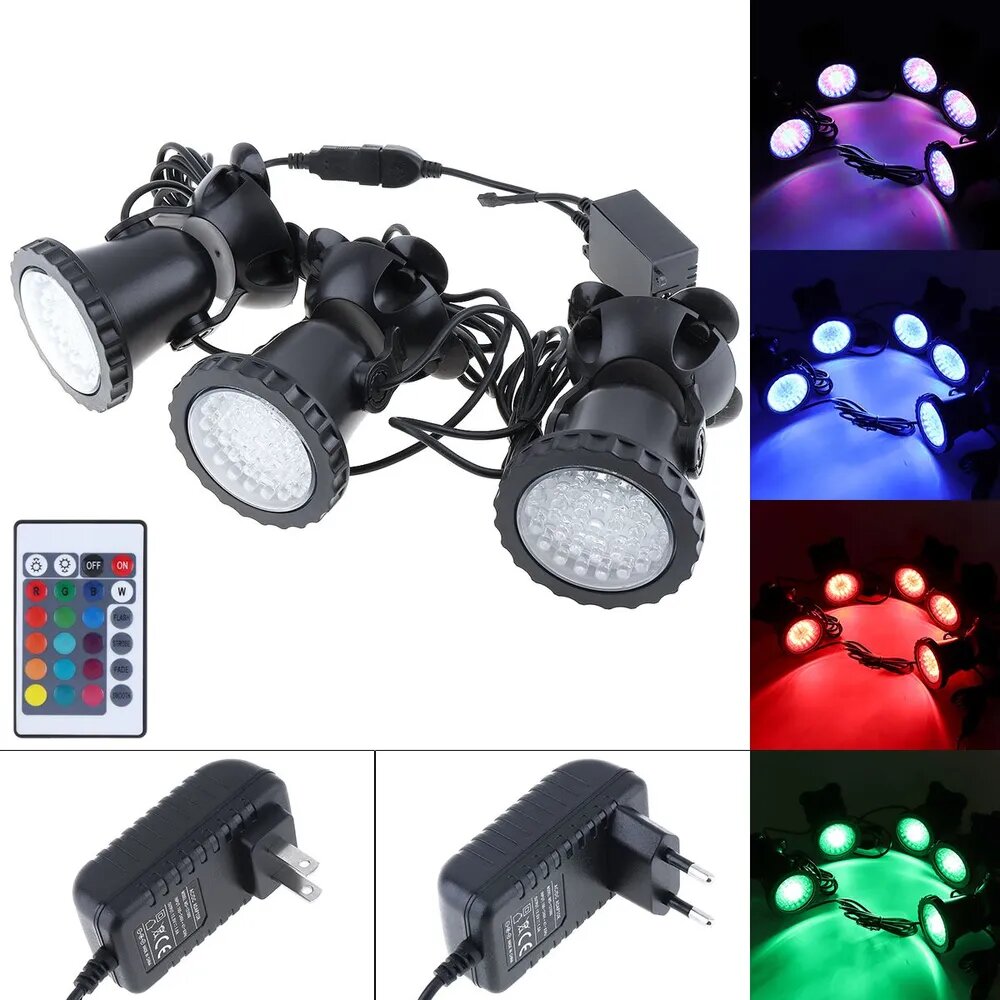 3 шт. Подводный прожектор, IP68 RGB, для садов, фонтанов и т. д.