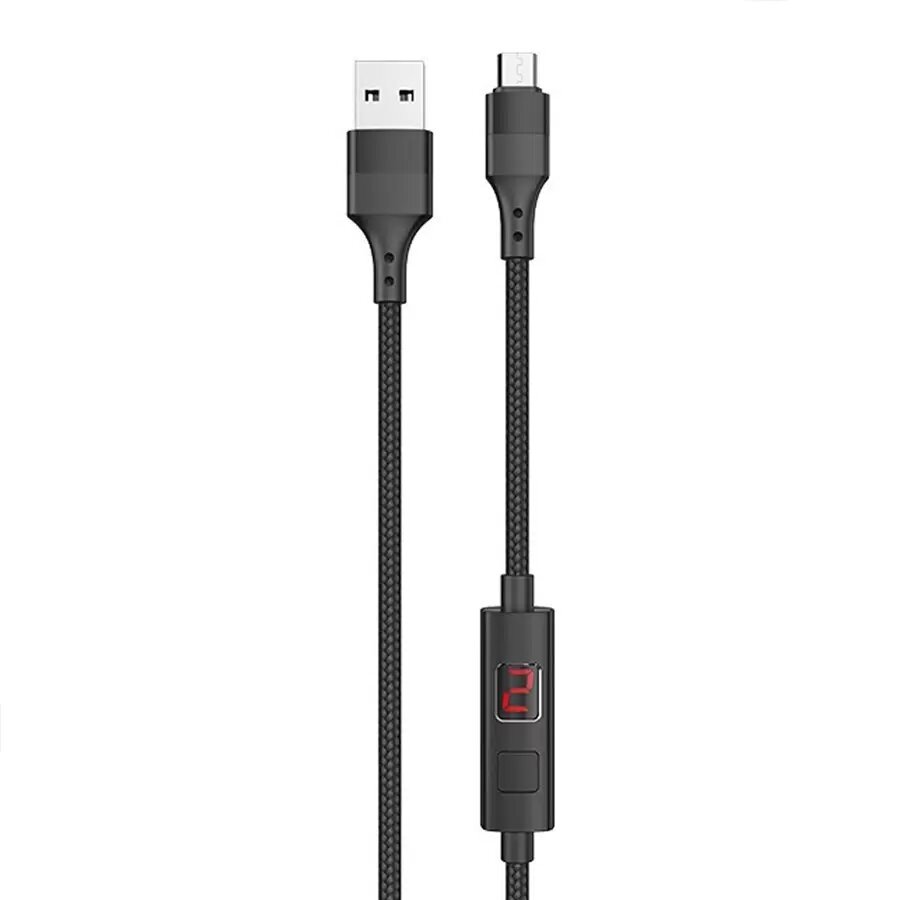 Кабель с таймером MicroUSB to USB HOCO S13m Central control timing charging data cable Micro