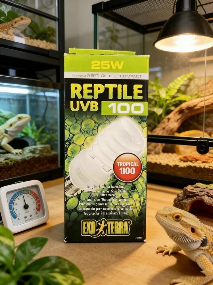 Ультрафиолетовая лампа Exo terra UVB100 для рептилий, УФ лампочка для террариума Repti-glo 5.0 UVB, 25W e27