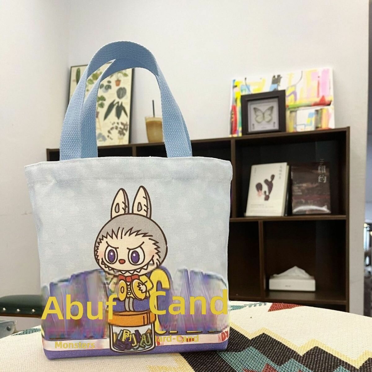 Рюкзак-тоут Labubu Canvas Tote с принтом, малый 24*22*8CM