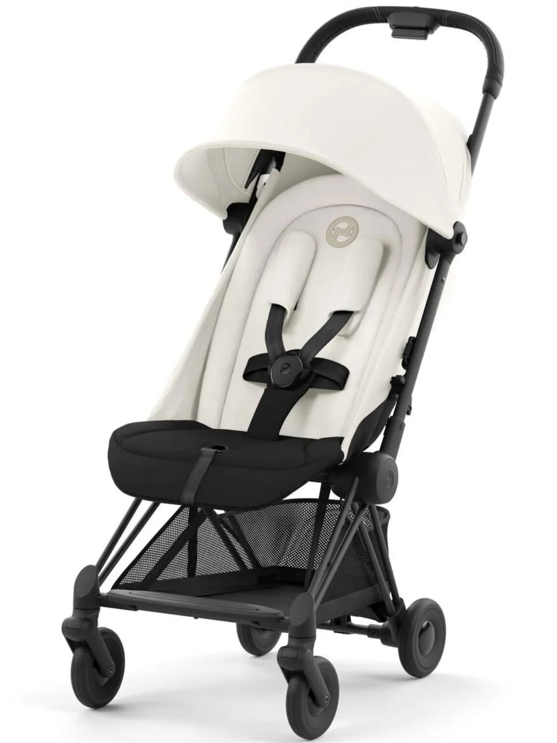 Коляска прогулочная Cybex Coya Matt Black Off White с дождевиком и бампером 522005617