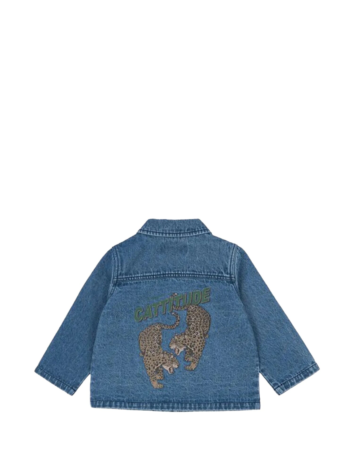 Куртка Konges Slojd Magot leopard print denim jacket, размер 98-104, синий — фото 1