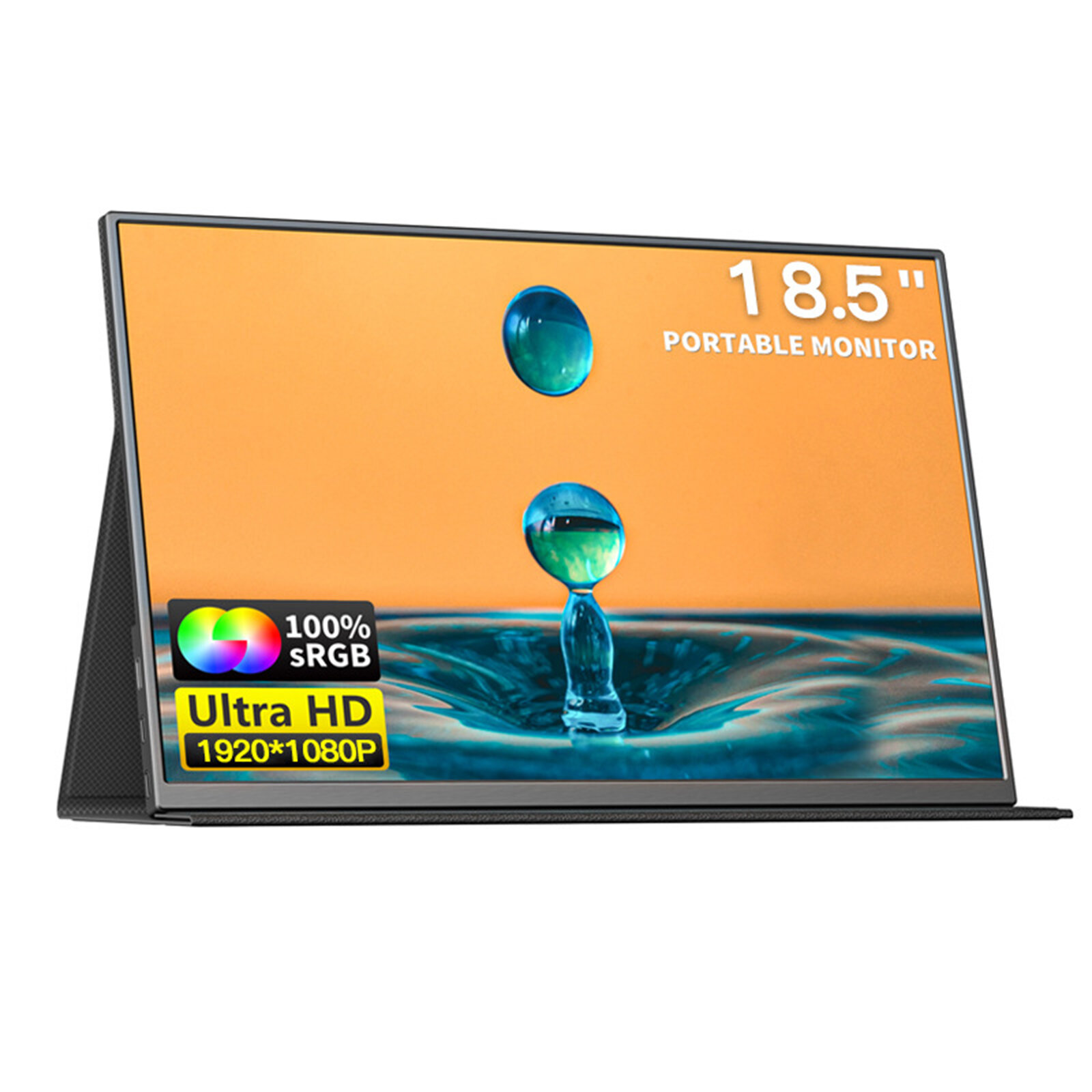 Портативный монитор 18,5 дюймов, 1080P IPS, частота обновления 100 Гц, 100% sRGB, двойные колонки, съемный защитный чехол-стойка, совместим с Switch/PS4/XBOX