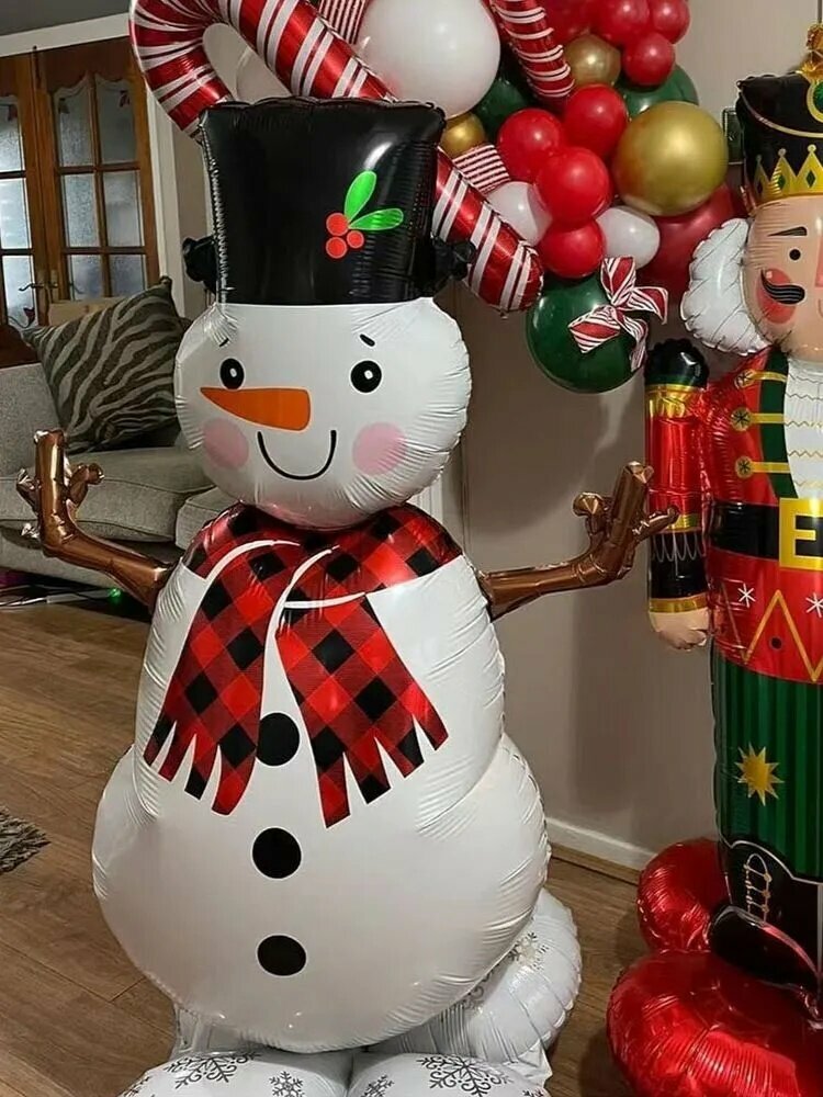 Большой надувной шар с фигурой снеговика для новогоднего декора, белый, 1 штука YG-CJ-0507