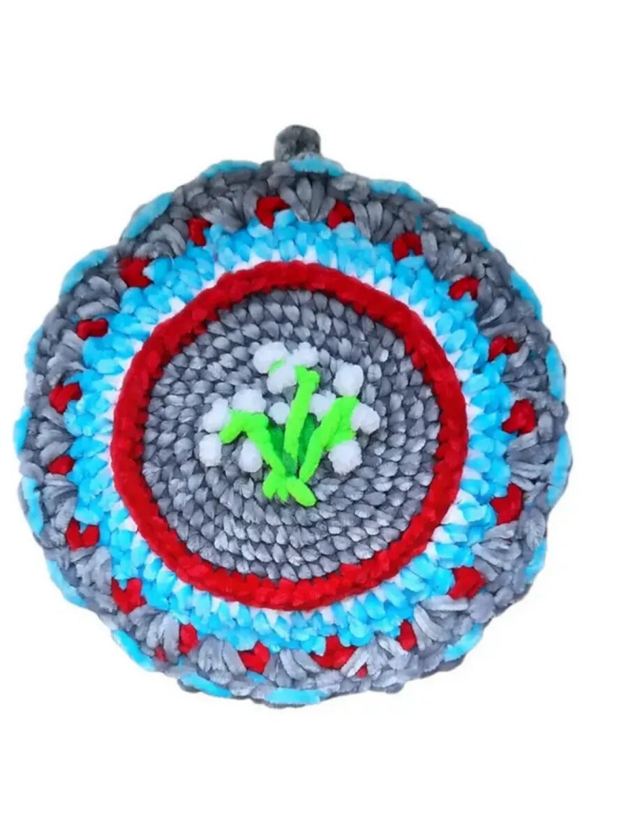 Постер круглый букет ландышей на сером