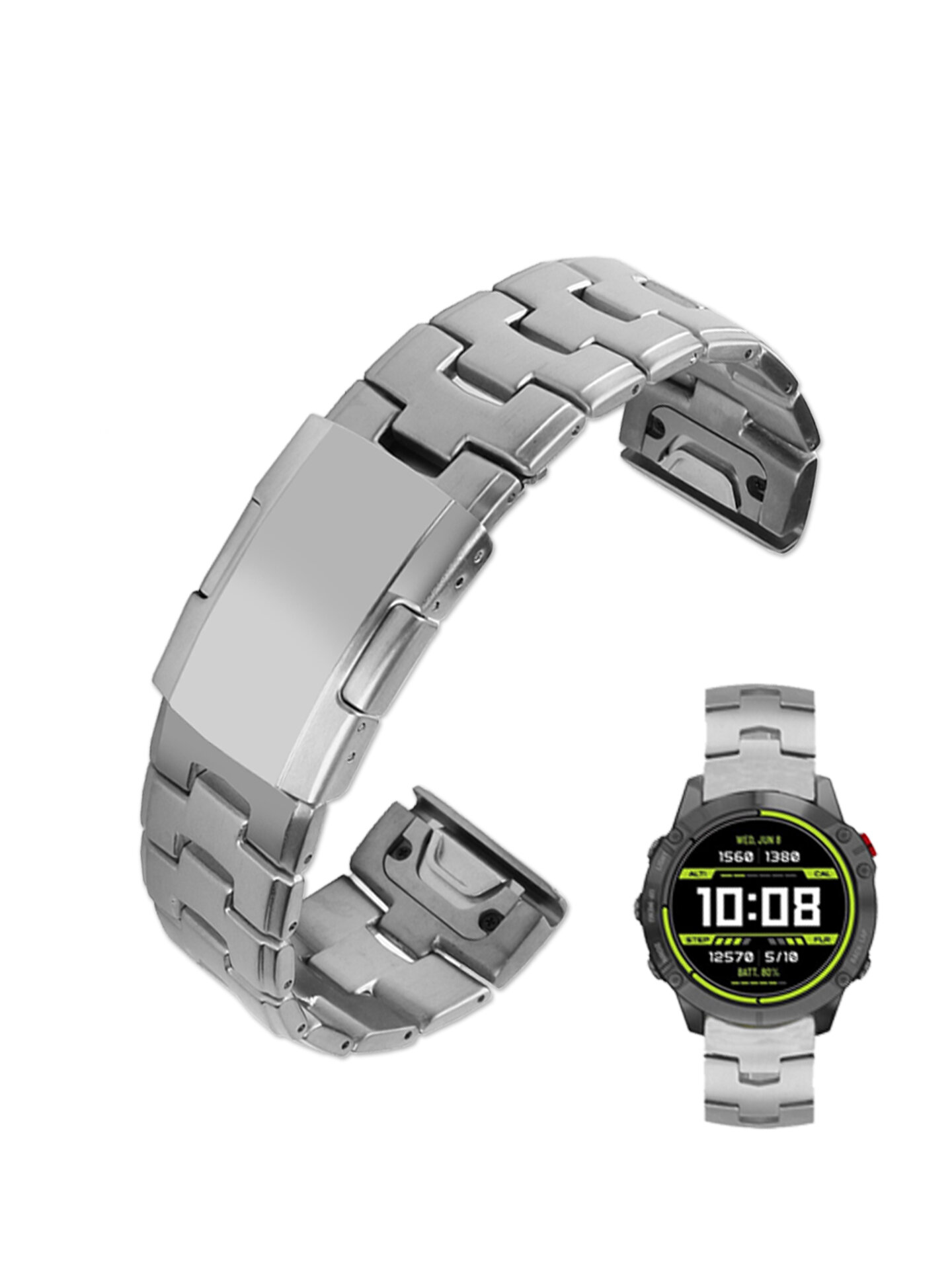 Титановый ремешок 26 мм для часов Garmin Fenix 8 7X 6X 5 3 2 1, Descent, Enduro, MK, быстросъемный браслет для корпуса 51 мм