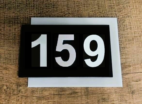 Цифры на дверь, табличка с номером черная 159