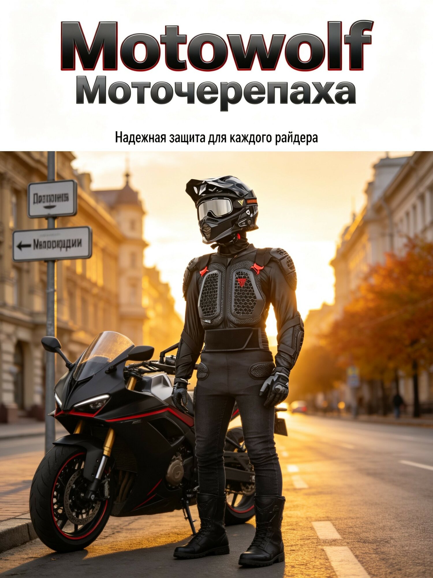 Motowolf Моточерепаха, мотоциклетная куртка для бездорожья с CE сертификацией и защитой груди и спины из прочного полиэфира и нейлона, унисекс 1,6 кг
