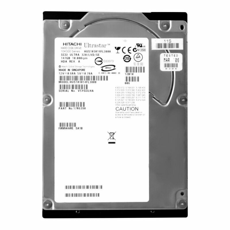 Жесткий диск Hitachi HUS103014FL3800 147Gb U320SCSI 3.5" HDD