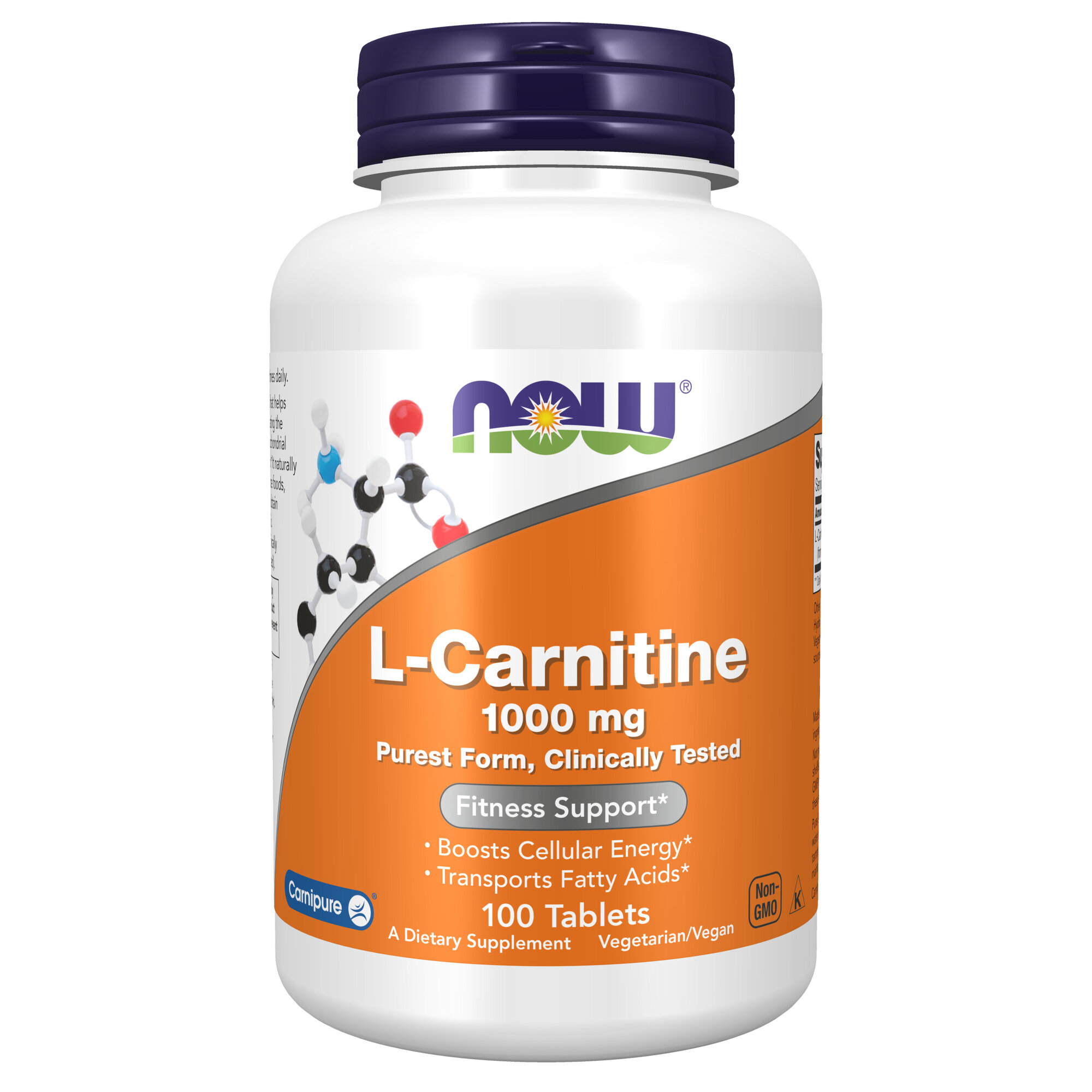 NOW L Carnitine 1000mg, Л карнитин, 100 таблеток, Спортивное питание, жиросжигатель для похудения, для выносливости