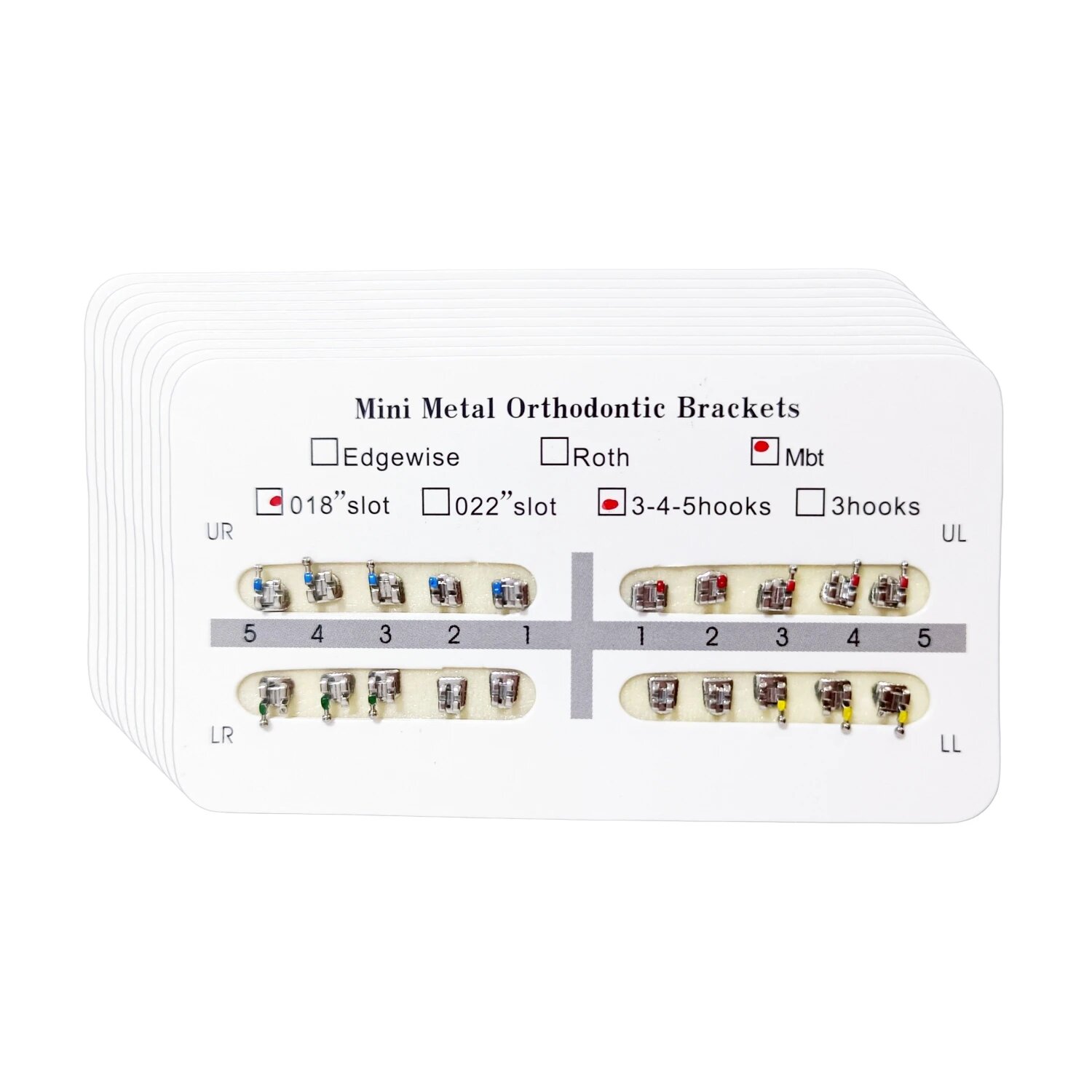 Металлические брекеты Mini Roth MBT Edgewise 022/018, цвет: Split MBT 018 HK 345