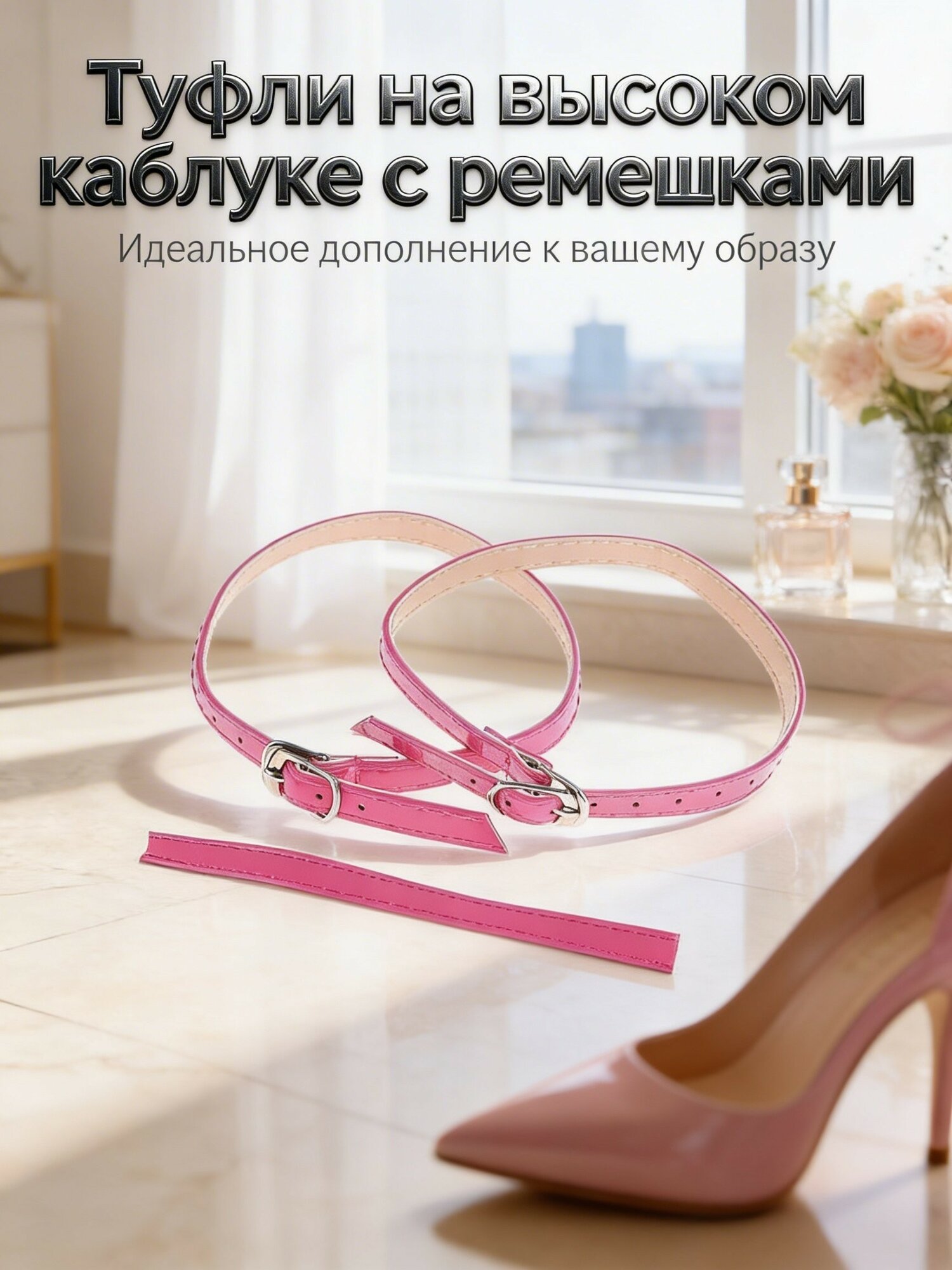 Ремешки для туфель на высоком каблуке, регулируемые с пряжкой из нержавеющей стали и противоскользящей конструкцией, имитация кожи, 1 пара