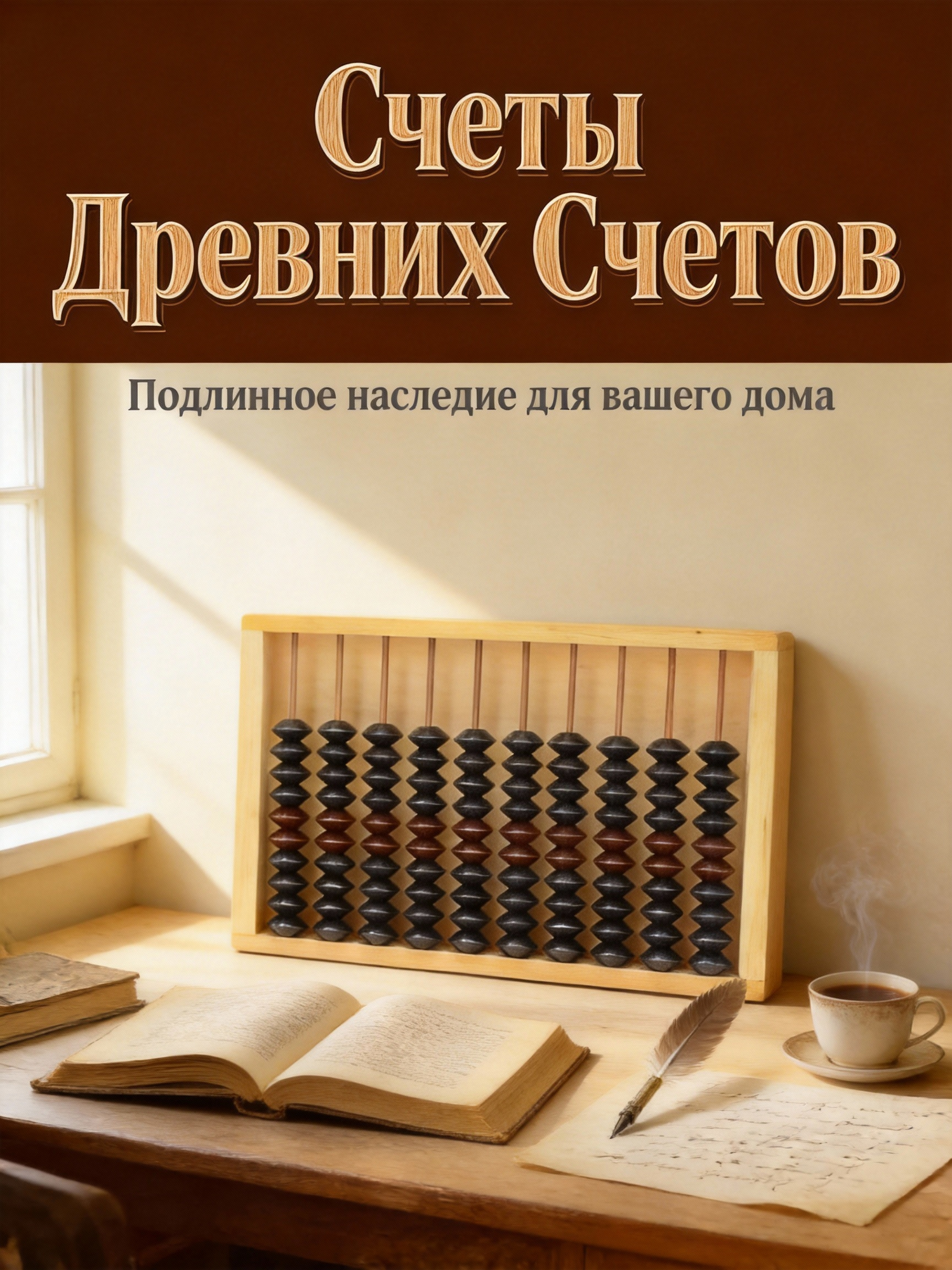 Счёты СССР, деревянные с металлическими элементами и пластиковыми костяшками 20.9×13×2.2 см для наглядного обучения арифметике