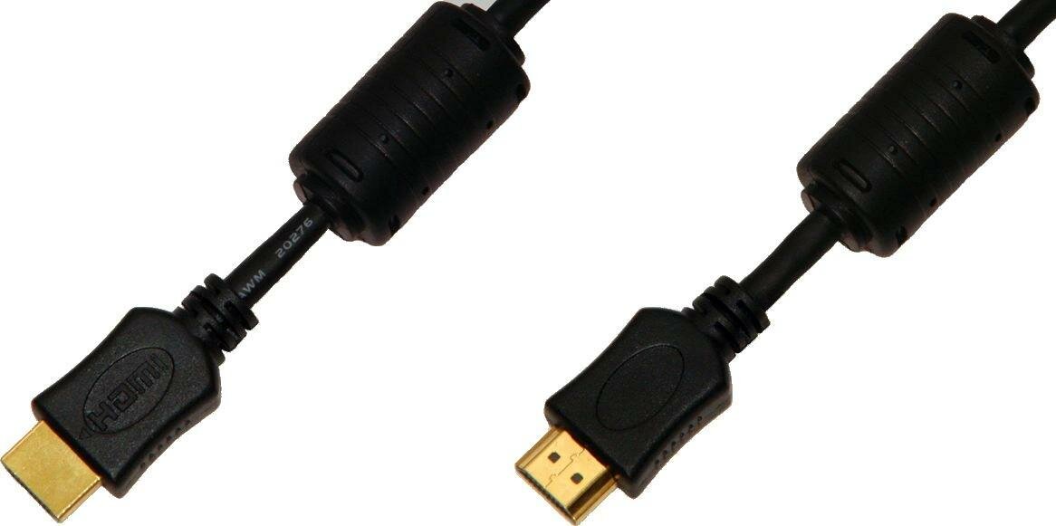 Кабель аудио-видео PREMIER HDMI m - HDMI m, 1,5 м, ферритовые кольца, позолоченные контакты, черный (5-813 1.5)