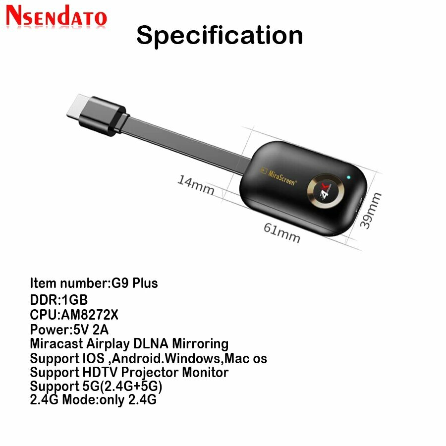 Mirascreen G9 Plus 5G ТВ-приставка с вилкой
