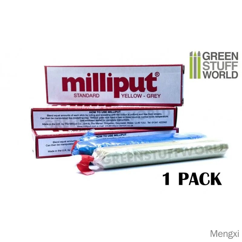 Массляж Milliput, эпоксидный пластилин для моделирования, набор в 1 упаковку