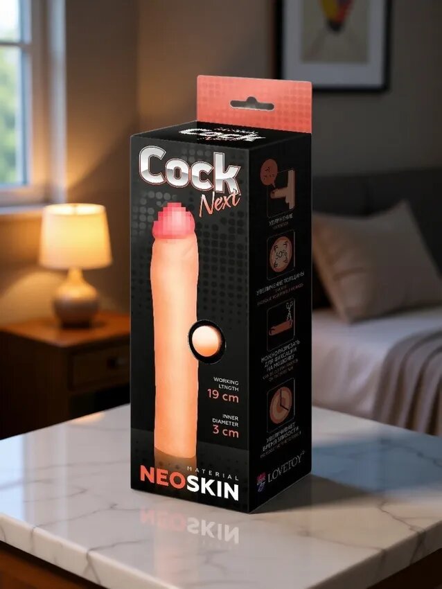 LOVETOY (А-Полимер) Фаллоудлинитель неоскин Cock Next (690103), телесный