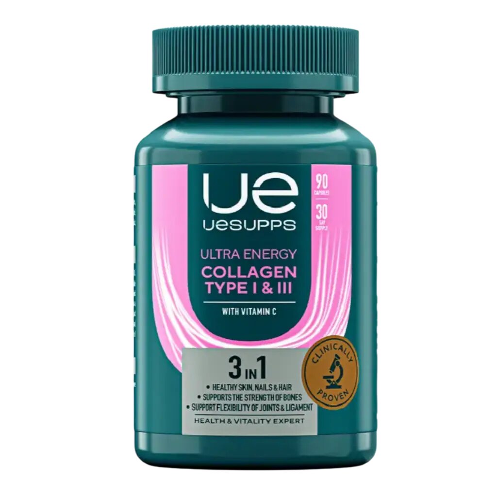 Уесаппс Ультра Энерджи Коллаген I и III типа/UESUPPS Ultra Energy Collagen Type I & III капсулы массой 568 мг 90 шт