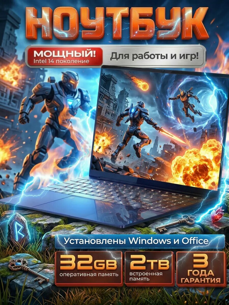 Ноутбук Intel Core i9-14900HX, 32GB RAM, 2048GB SSD, 2026 + Office
