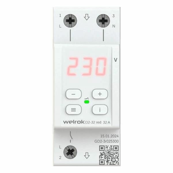 Реле напряжения Welrok D2-32 red