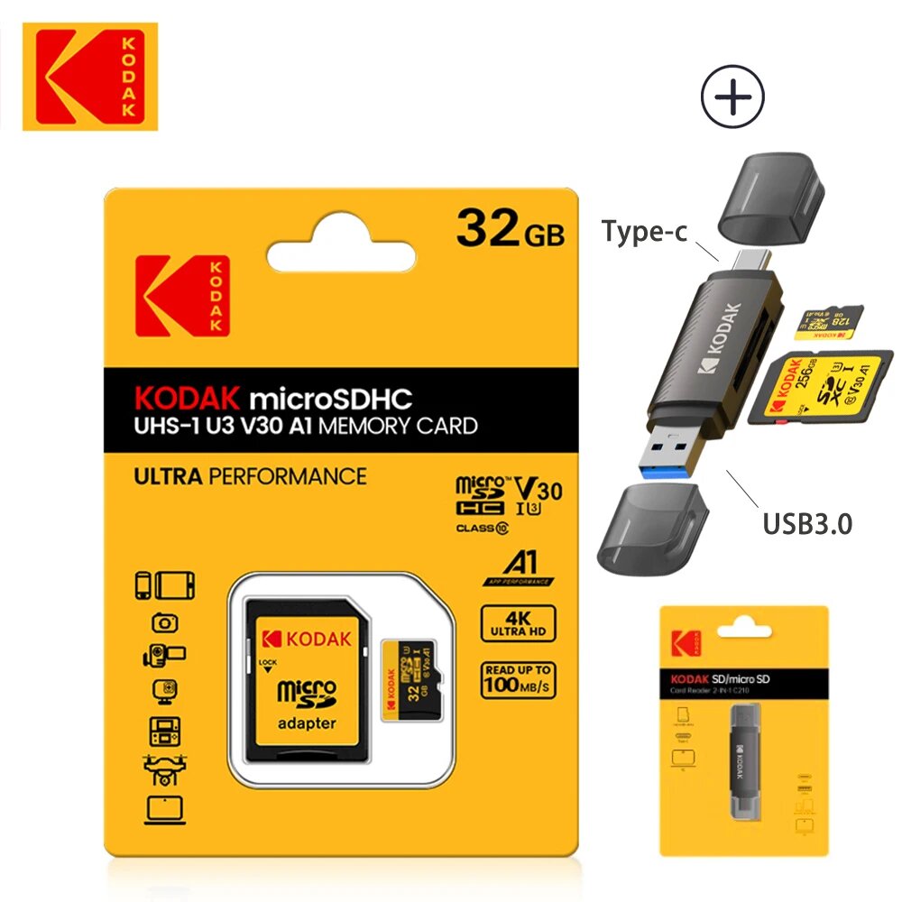 KODAK MicroSD 32GB USB 3.0 Type-C