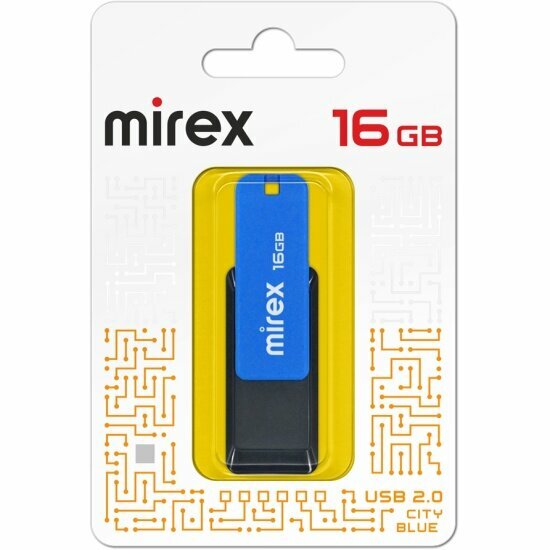 Флэш накопитель Mirex 16 Гб CITY BLUE USB 2.0 (13600-FMUCIB16)
