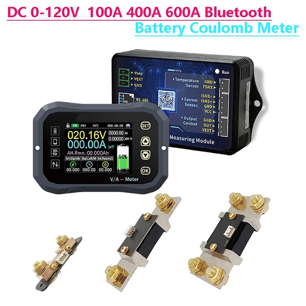 Junctek DC 0-120V 0-100A Bluetooth Тестер Батареи KG110F — фото 1