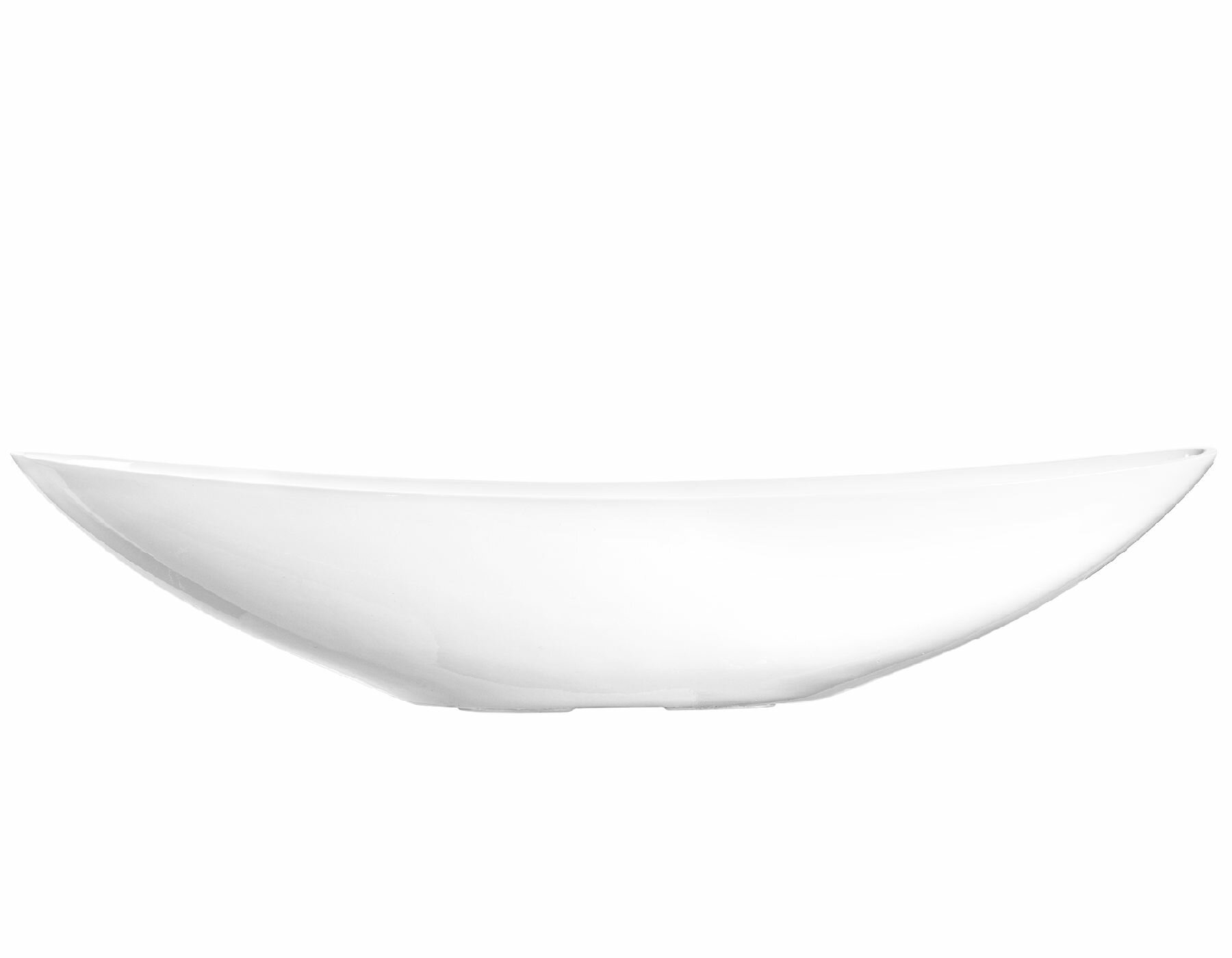 Кашпо TREEZ Effectory Gloss Ваза Лодка Белый глянцевый лак, в-20 см, ш-18 см, д-90 см