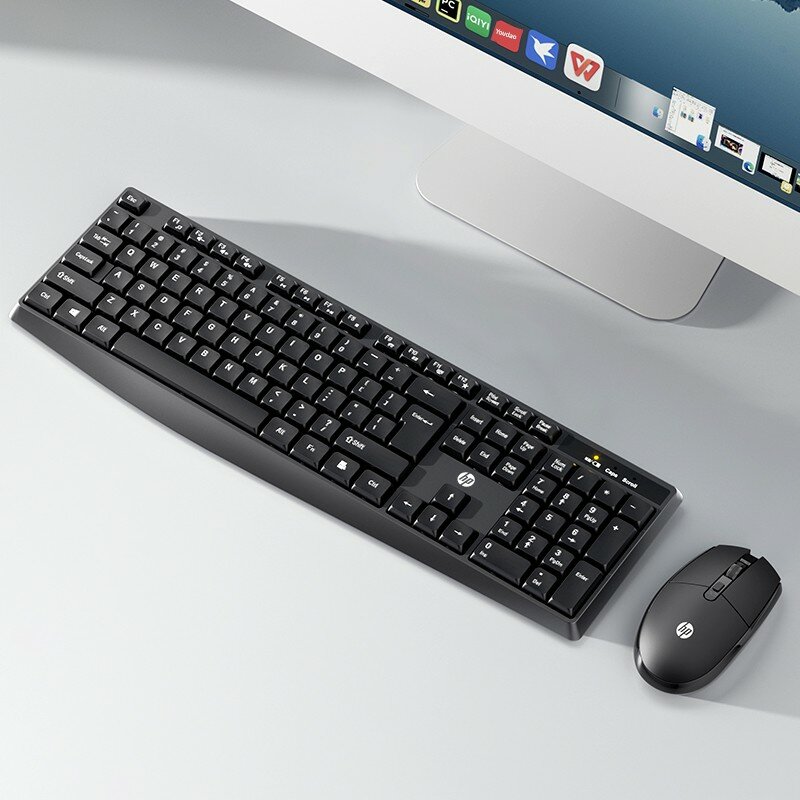 HP беспроводной комплект клавиатуры и мыши черный с 3 уровнями DPI для офиса
