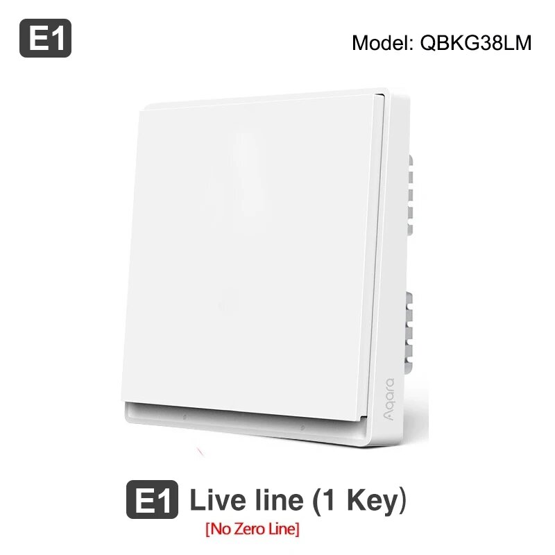 Умный выключатель на стене Aqara Smart Wall Switch E1 ZigBee Switch NO Neutral Smart Switch Yours Wireless Switch With Neutral For Homekit Xiaomi Mijia APP-No Neutral 1key
