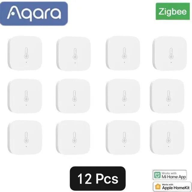 Датчик температуры Aqara Умный датчик атмосферного давления и влажности Zigbee Умный пульт для приложений Mijia Home Homekit - 12 штук