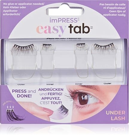 Ресницы накладные Kiss impress easy tab, черные, 4 шт