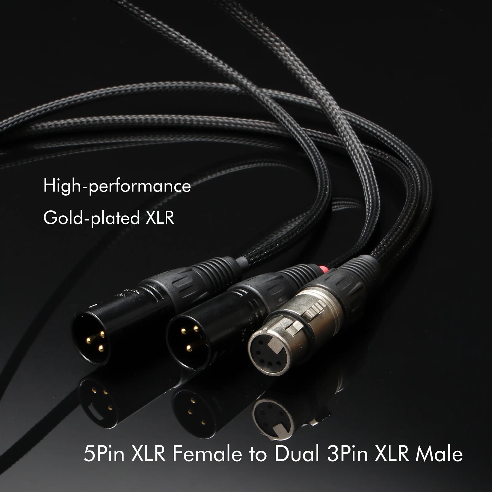 Адаптер XLR 5pin Female to Dual 3pin Male, 1.5m