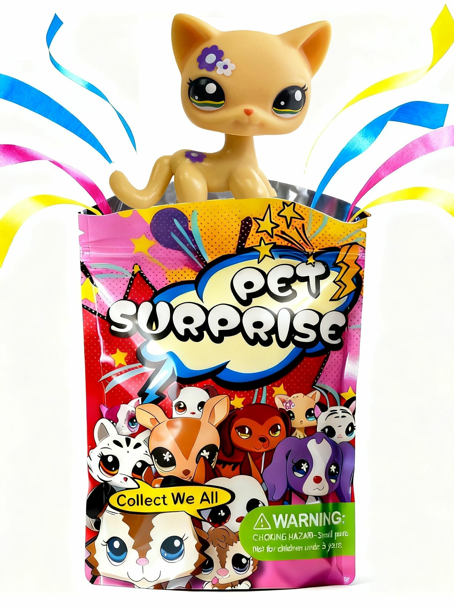 Pet Shop #1962, лпс игрушки, Короткошерстная кошка, подарок для девочки(С упаковочным пакетом) игрушка кошка подарок девочке с упаковкой