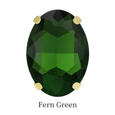 Стразы овальные Fern Green 6x8mm, 50шт